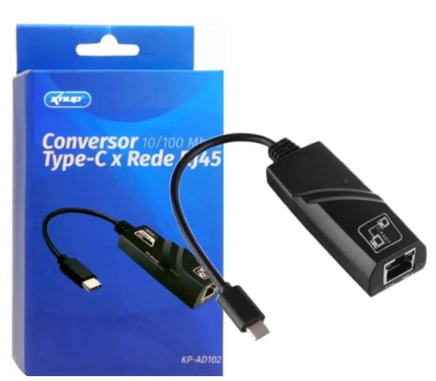 CABO CONVERSOR USB TIPO C X REDE 10/100/1000MBPS GIGABIT KNUP KP-AD103 ...
