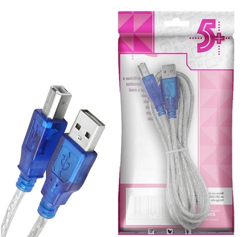 CABO USB A-B MACHO X MACHO 1.8MTS BLINDADO - Beta Componentes Eletrônicos
