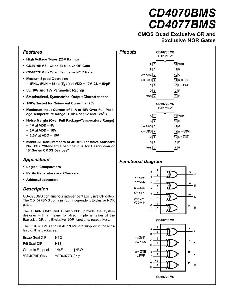CI CD 4070 SMD - Beta Componentes Eletrônicos