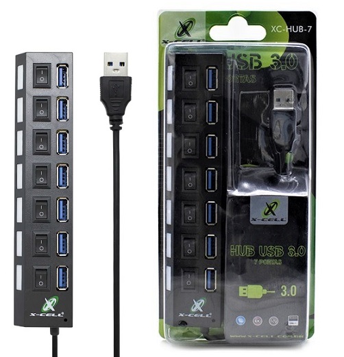HUB USB 3.0 7 PORTAS X-CELL XC-HUB-7 - Beta Componentes Eletrônicos