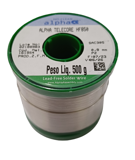 SOLDA ALPHA TELECORE HF850 P2 SAC 305 0,8MM (500GR) - Beta Componentes ...