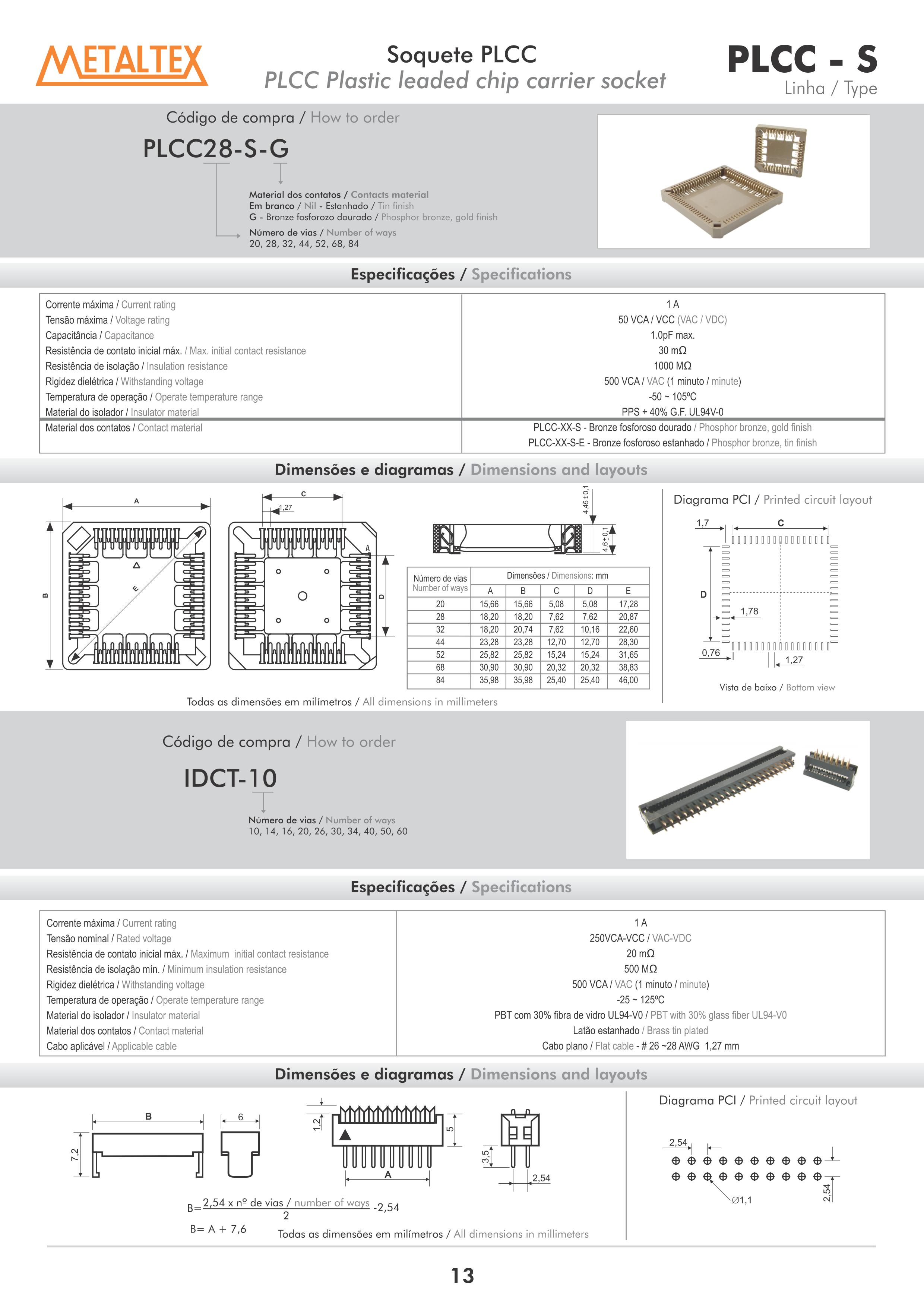 SOQUETE PLCC 44 PINOS SMD - Beta Componentes Eletrônicos