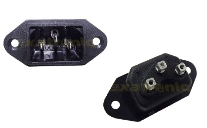 TOMADA IEC MACHO P/PAINEL EXATRONIC EX-1010 - Beta Componentes Eletrônicos