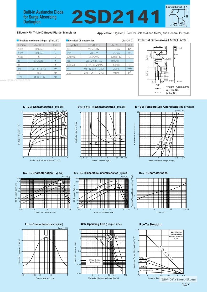 TRANSISTOR 2SD 2141 TO-220 - ISOLADO - Beta Componentes Eletrônicos