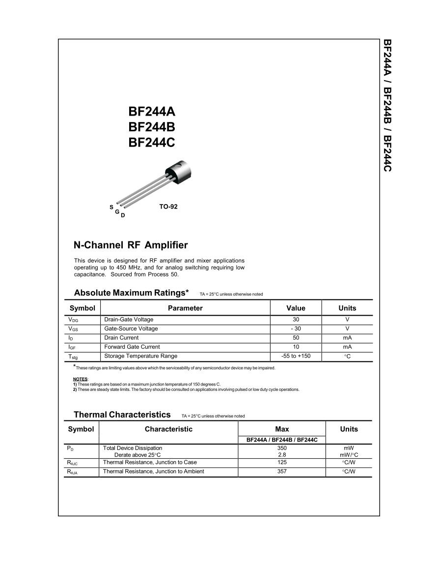 TRANSISTOR BF 244 - Beta Componentes Eletrônicos