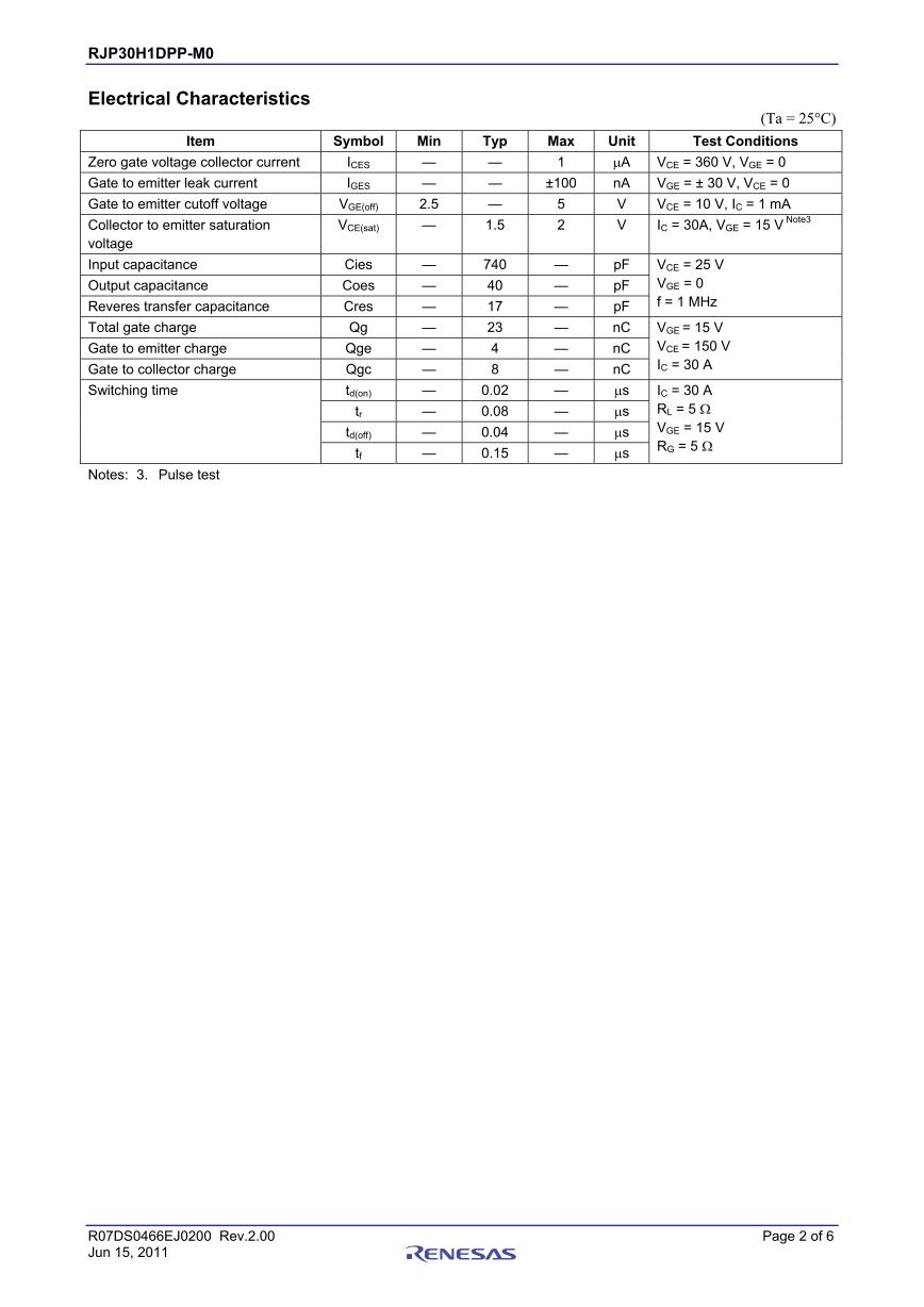 TRANSISTOR IGBT CANAL N RJP 30H2 - SMD - Beta Componentes Eletrônicos