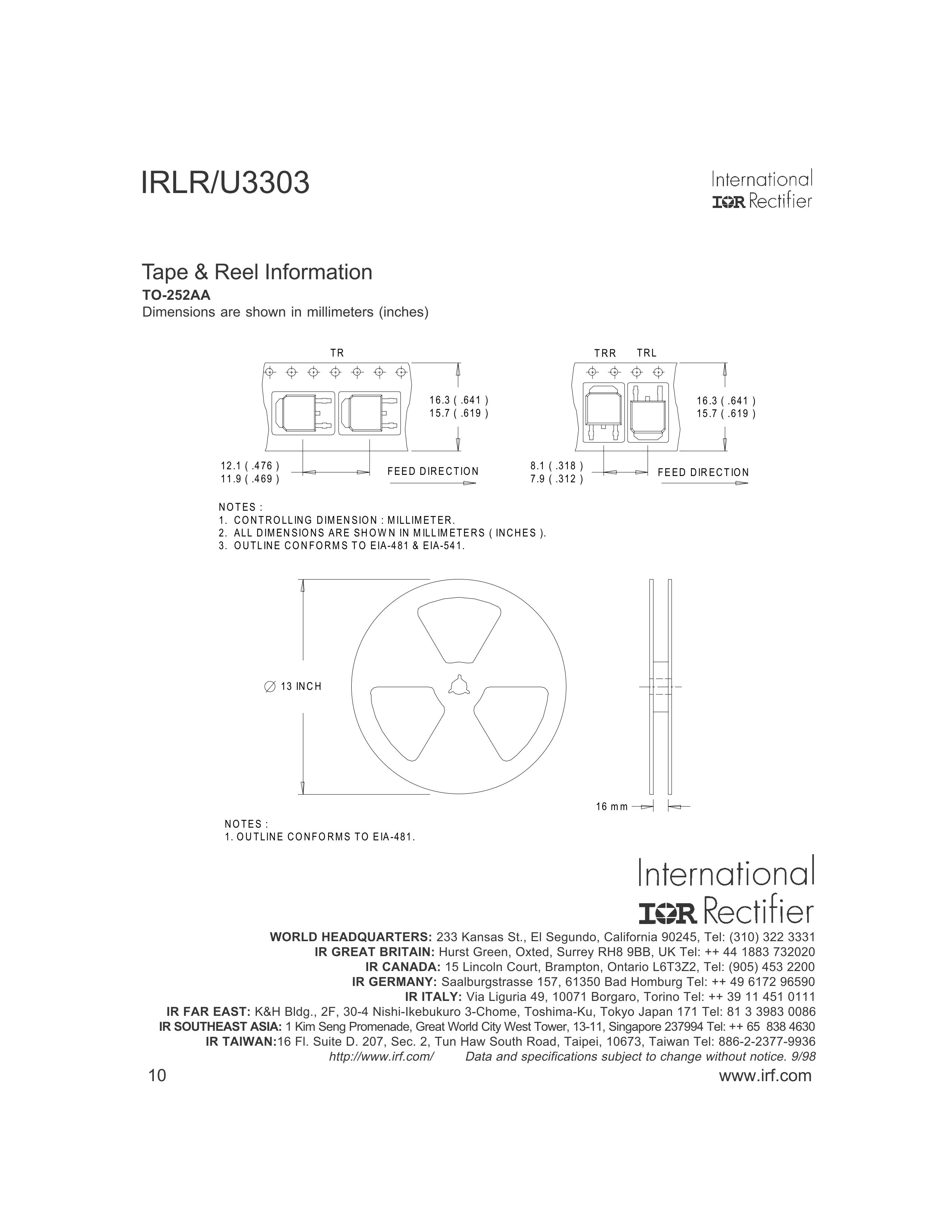TRANSISTOR IRL 3303 SMD - Beta Componentes Eletrônicos