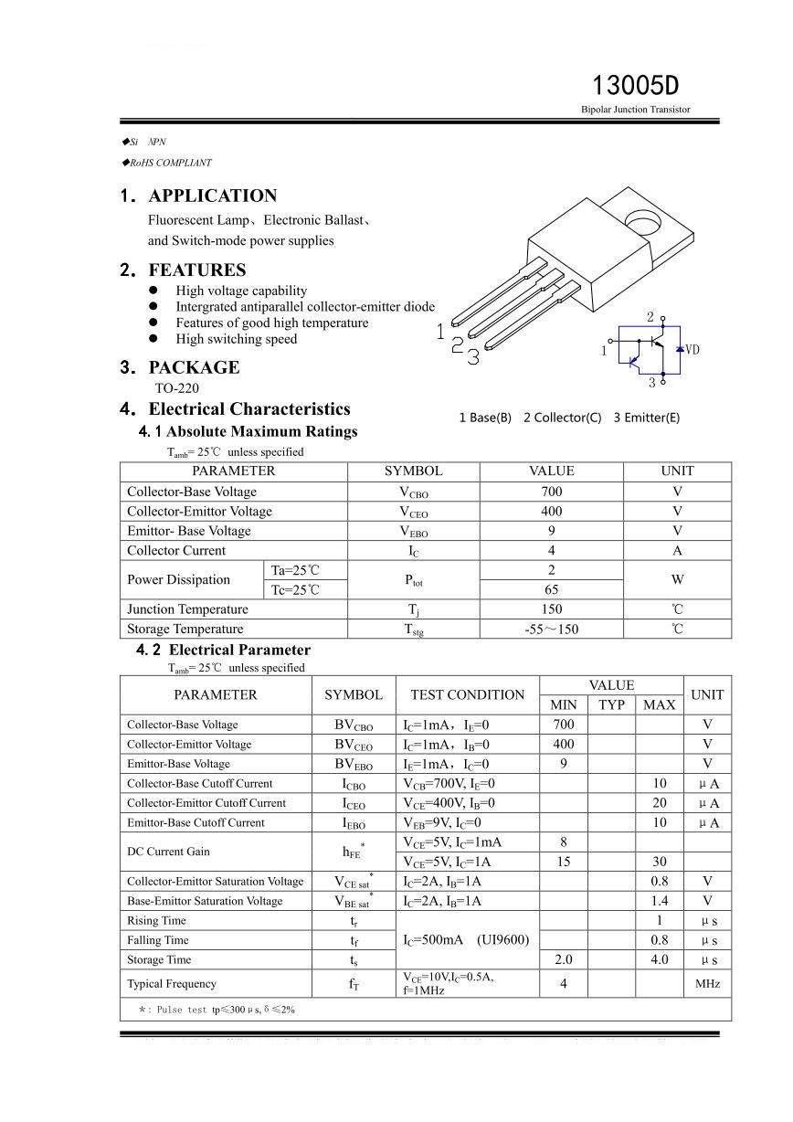 TRANSISTOR MJE 13005D (COM DIODO) - Beta Componentes Eletrônicos