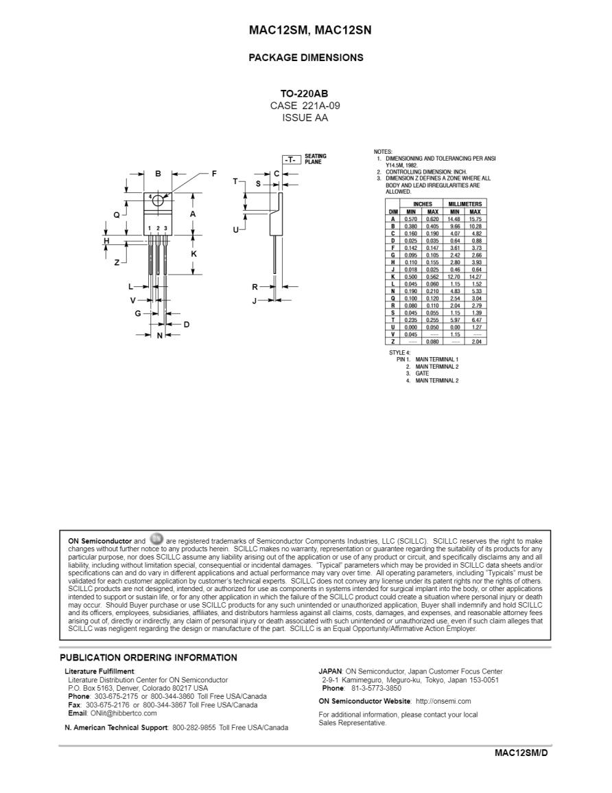 TRANSISTOR TRIAC MAC 12NG - Beta Componentes Eletrônicos